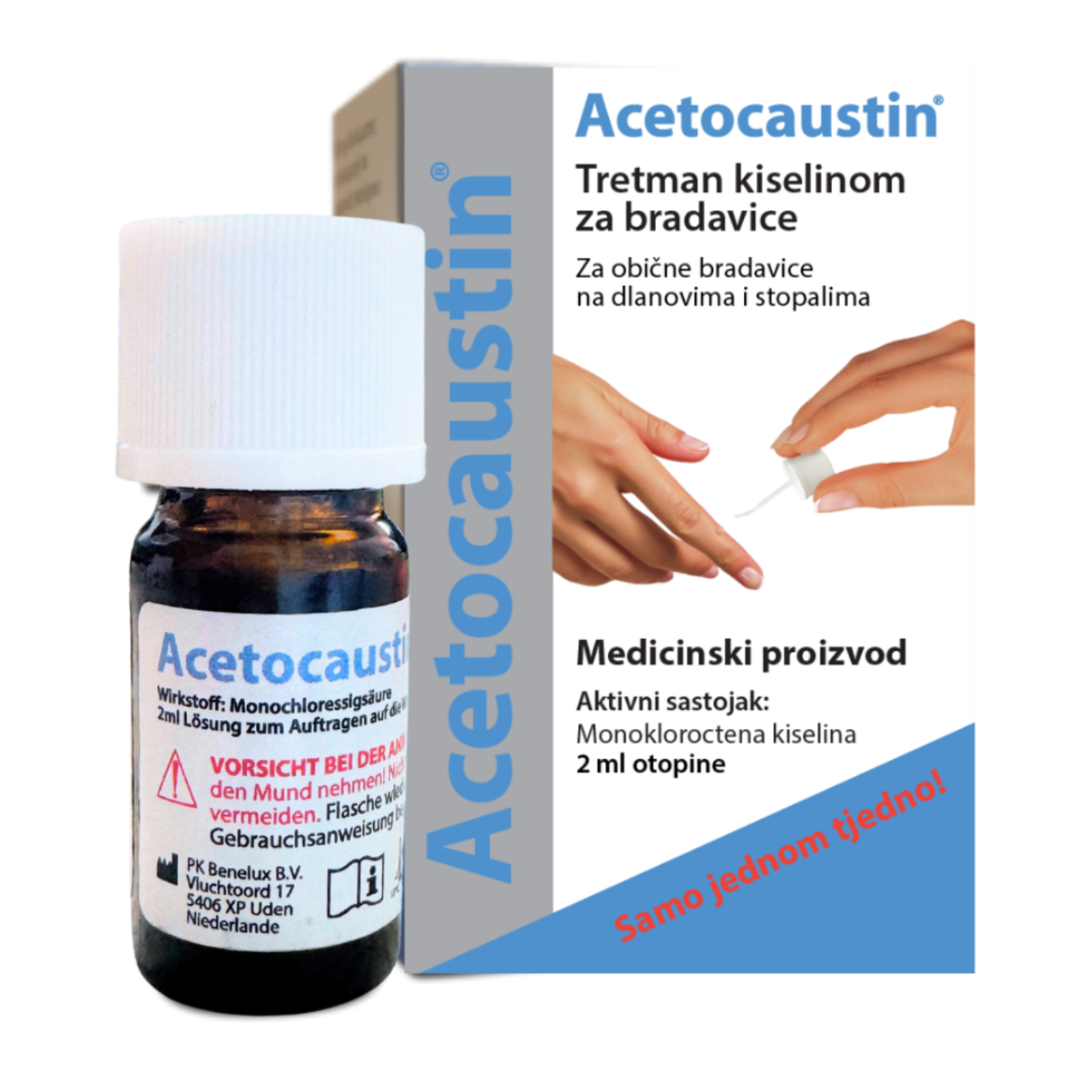 Acetocaustin za obične bradavice na dlanovima i stopalima - Biram zdravlje